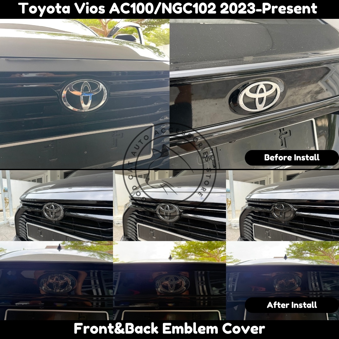Toyota Vios NGC102/AC100 2023-2025+ Forged Carbon Trim&Glossy Black ...