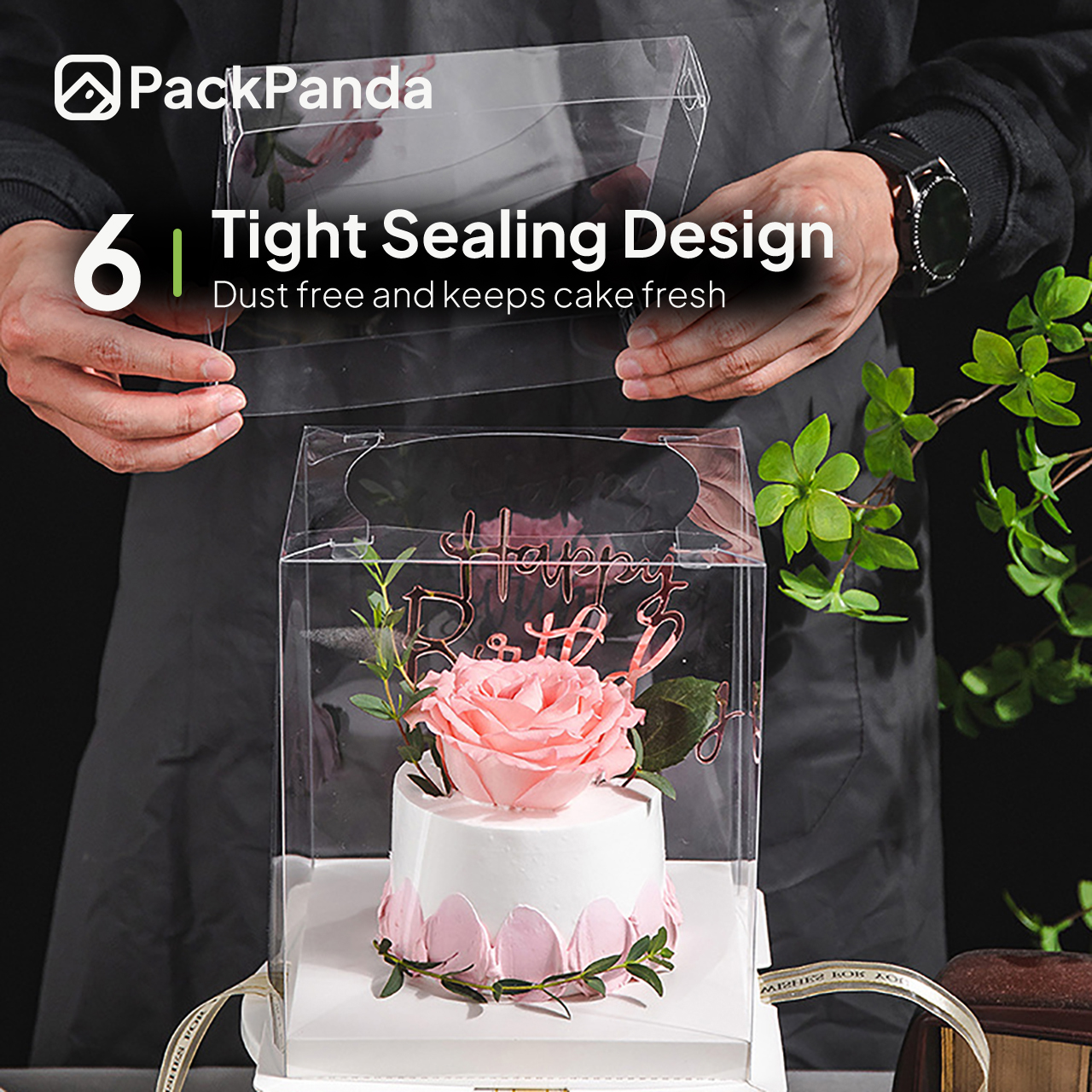 Transparent Cake Box Kotak Kek Clear Plastic Display Box Gift Box ...