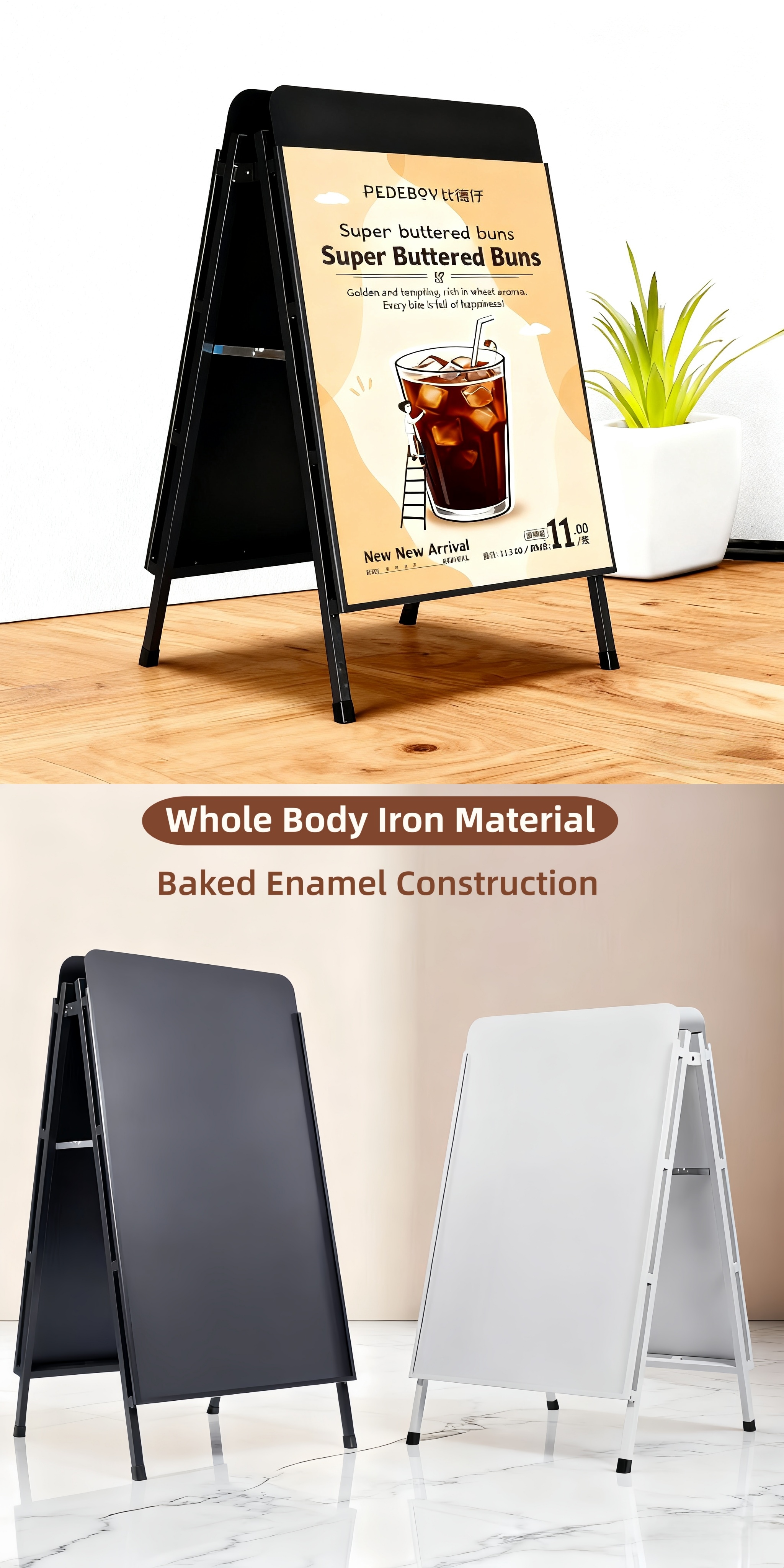 Outdoor Poster Display Stand Heavy Duty Iron Metal Sign Board Stand ...