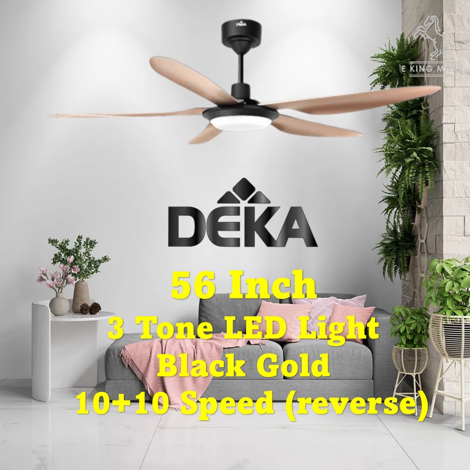DEKA Ceiling Fan 5 BLADES 24 SPEEDS 【DC MOTOR】K6 DC Matt Black / F5DCL ...
