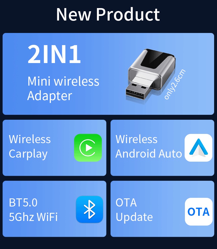 2025 Wireless Carplay Adapter Apple Carplay Android Auto Wire to ...