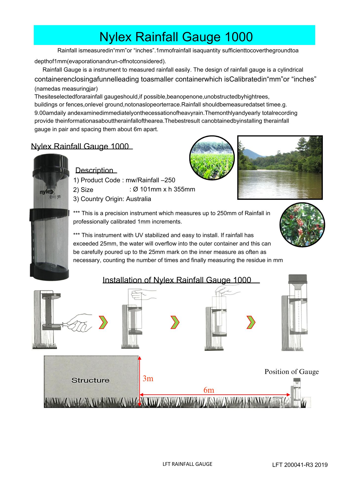 Nylex 250mm Rain Gauge 1000 Penyukat Hujan | Shopee Malaysia