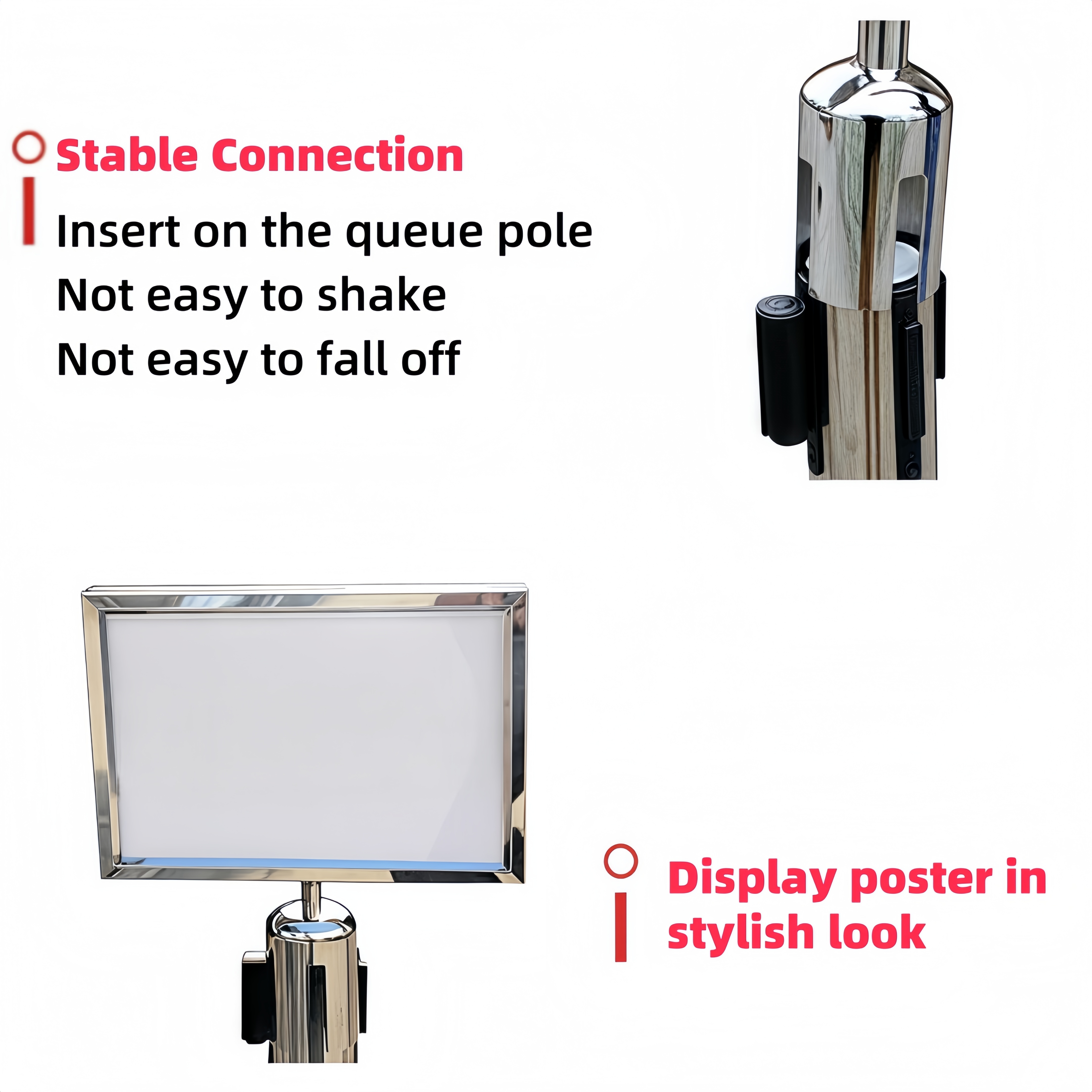 Queue Stand Signboard Display Frame A4 A3 Queue Up Pole Poster Display ...