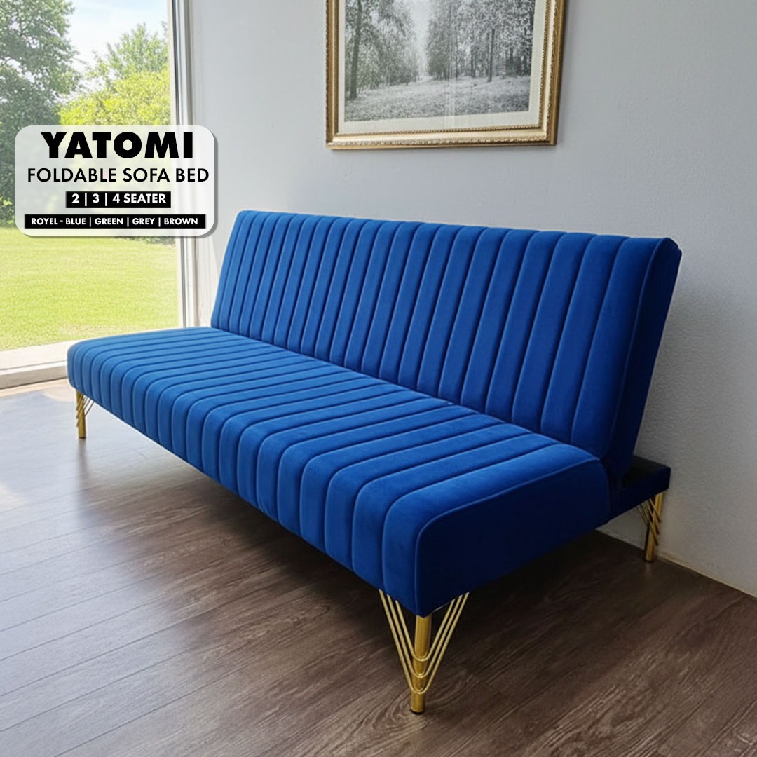 Sofa Bed Kain Baldu + Kaki Gold! | Royal Velvet Foldable Sofa Bed | 2 ...