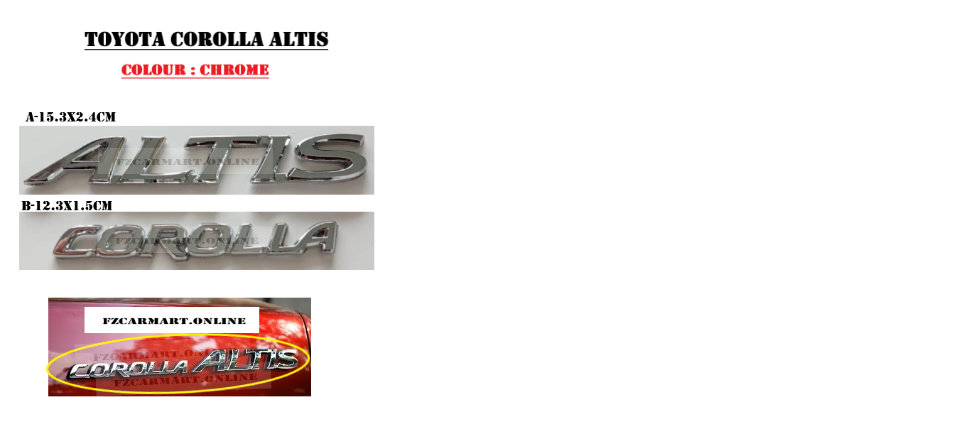 TOYOTA COROLLA ALTIS EMBLEM LOGO-(ABS) | Shopee Malaysia
