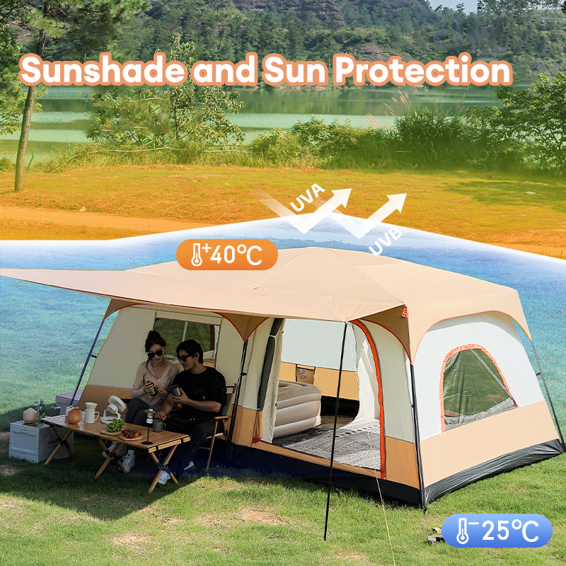 WTHB Khemah Quality Large Family Tent 5-12 Person Khemah Camping Tent ...