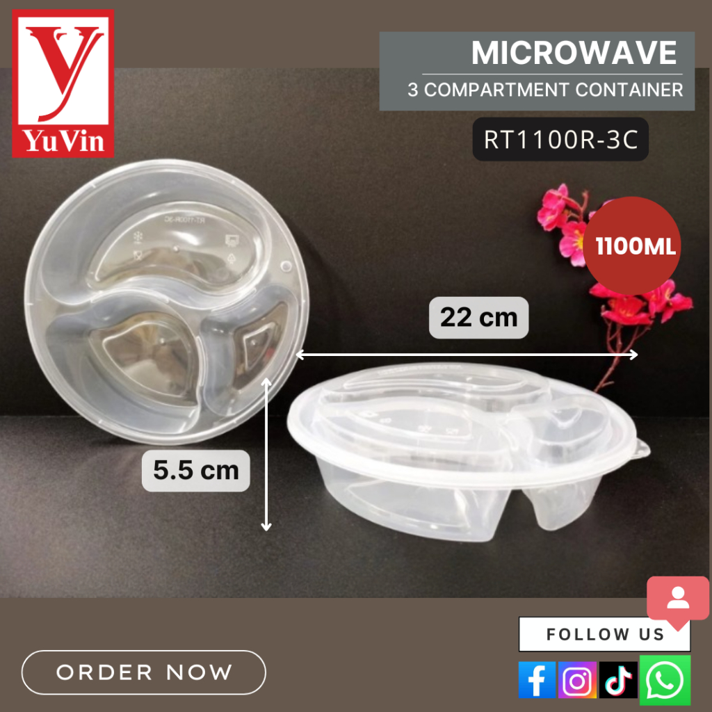 Microwave Compartment Food Container / RT1100R-3C / RT1200S-3C / Bekas ...