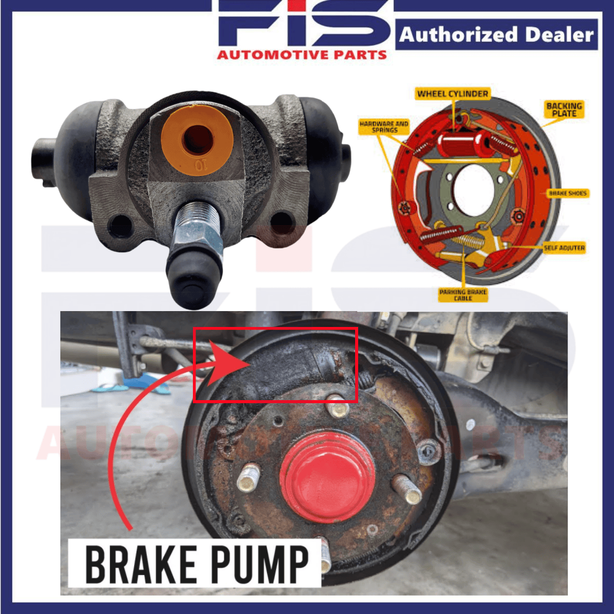 FIS Rear Wheel Brake Pump Proton Saga VVT 1.3 2016YR+ Cylinder Brake ...