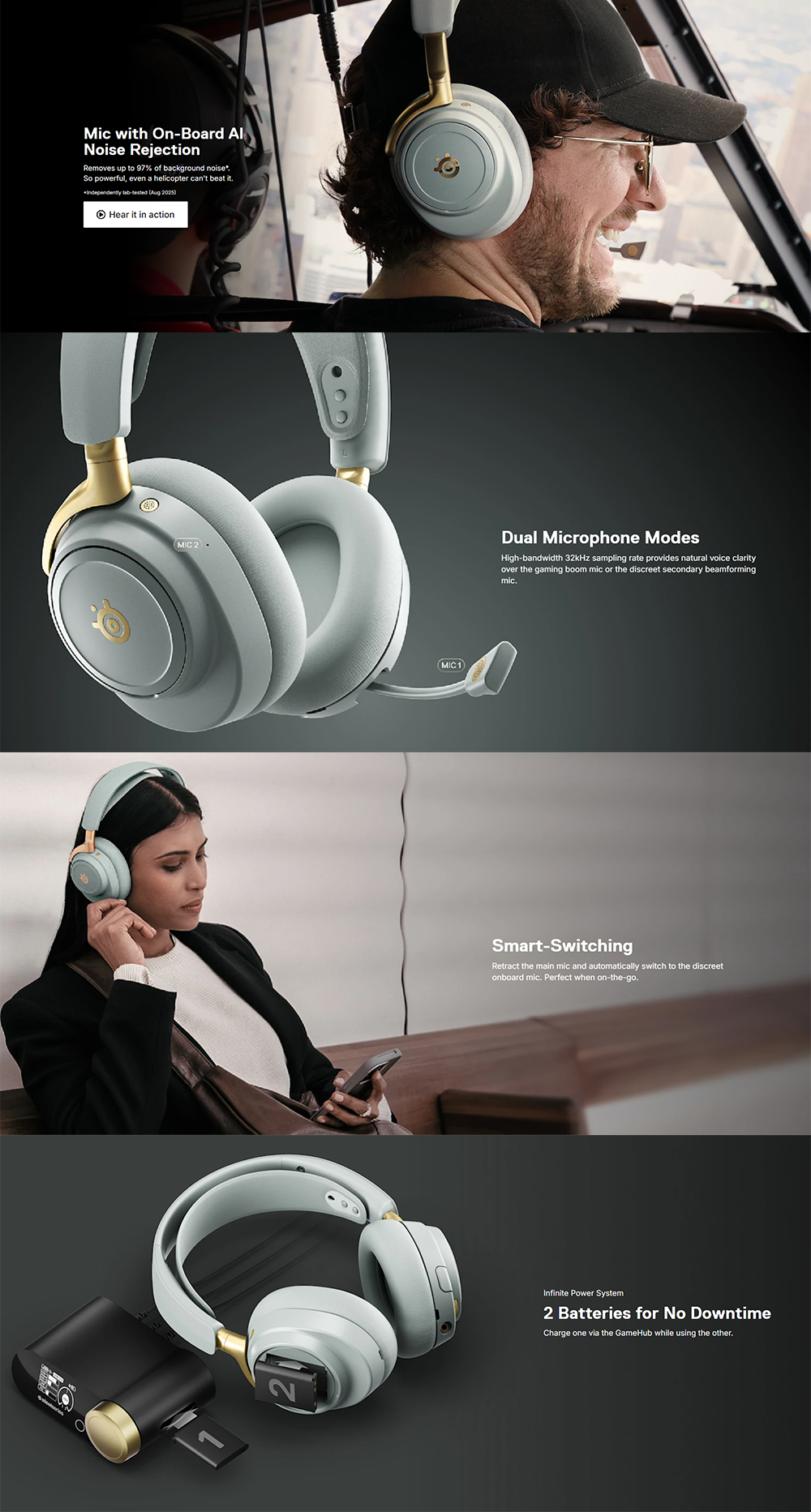 SteelSeries Arctis Nova Elite Hi-Res Wireless Gaming Headset Carbon ...