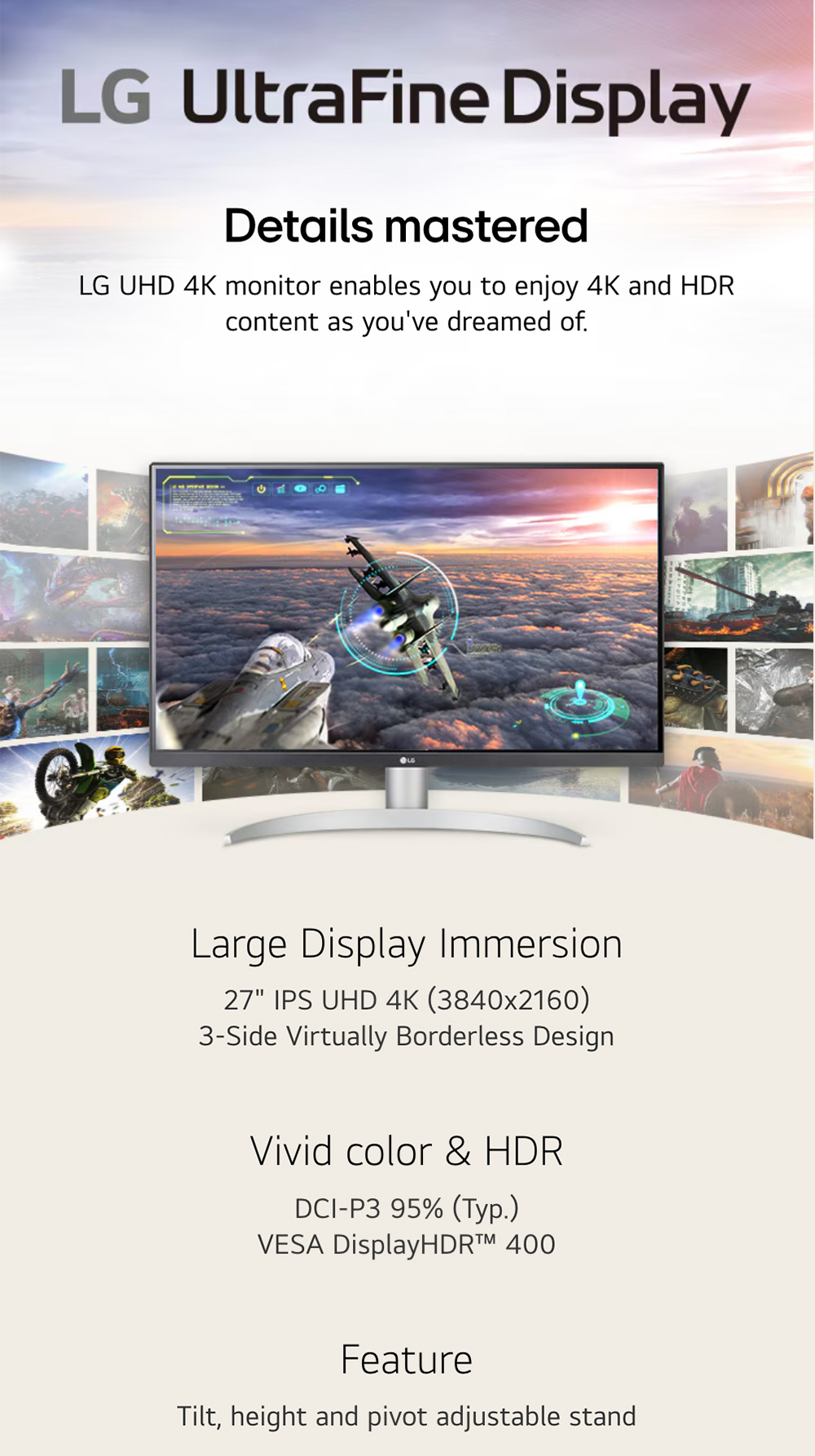27” UltraFine™ UHD 4K IPS monitor | DCI-P3 90%, DisplayHDR™ 400 ...