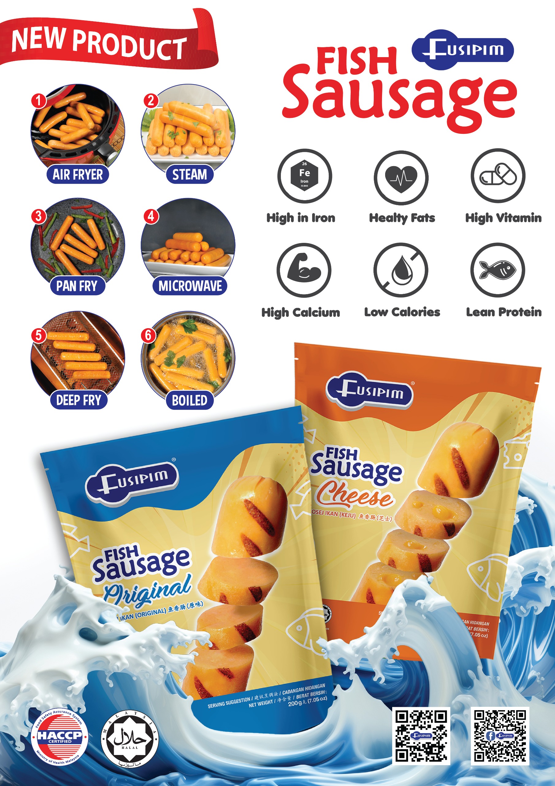 FUSIPIM Fish Sausage Original (Sosej Ikan Original) 200G | Shopee Malaysia