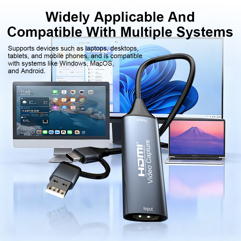 2 in 1 USB/Type-C Video Capture 4K HDMI to USBC Ard For Gaming Live ...