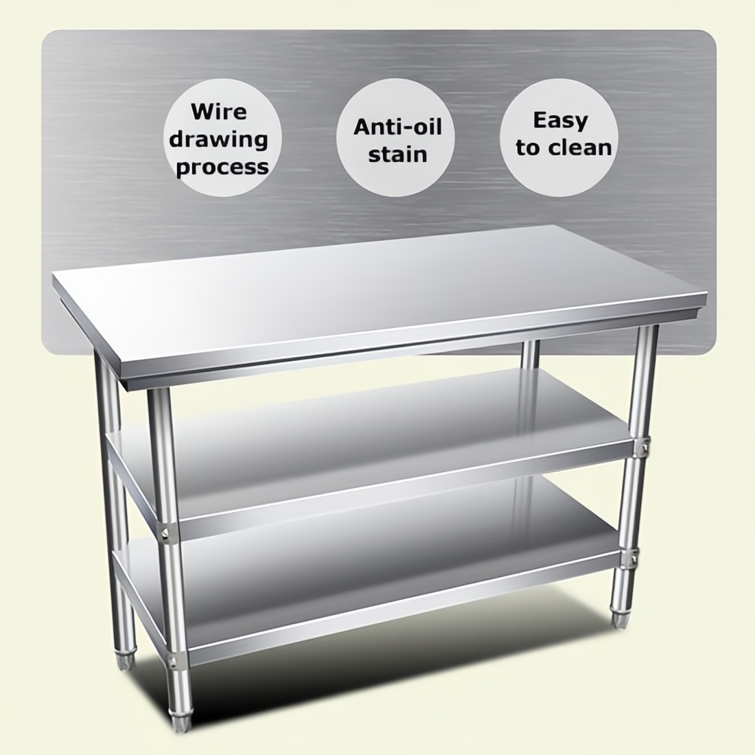 🔥Ready Stock🔥304 Stainless Steel Workbench Right Angle Working Table 2/ ...