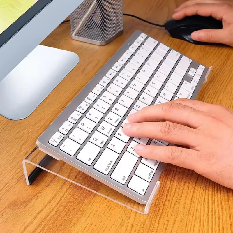 Clear Acrylic Tilted Keyboard Holder/Ergonomic Non-Slip Lifting Tray 16 ...