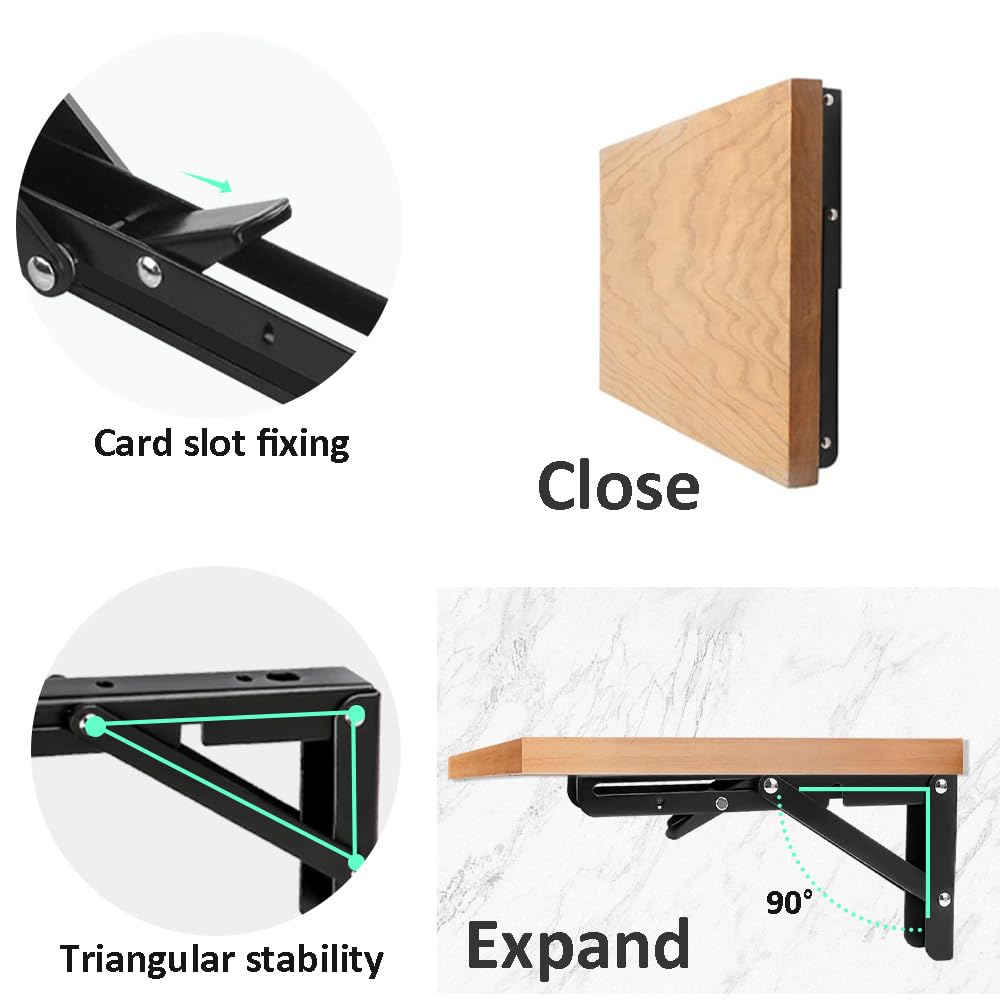 DIY Wall Table Hinges Folding Shelf Brackets Steel Folding Wall Tables ...