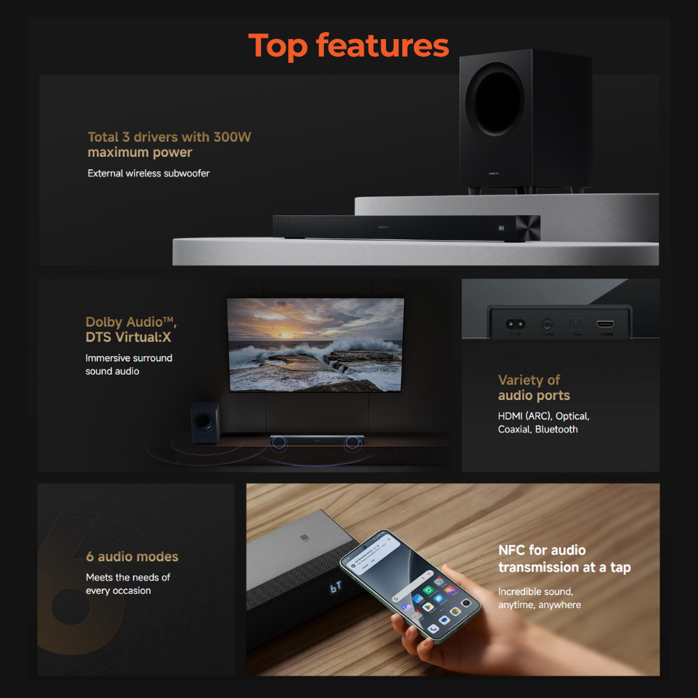 (NEW) Xiaomi Soundbar Pro 2.1 ch NS4-GB - Subwoofer | Shopee Malaysia