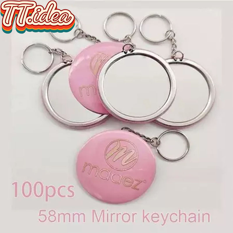 58mm 100pcs button badge keychain 58mm matte surface metal back button ...