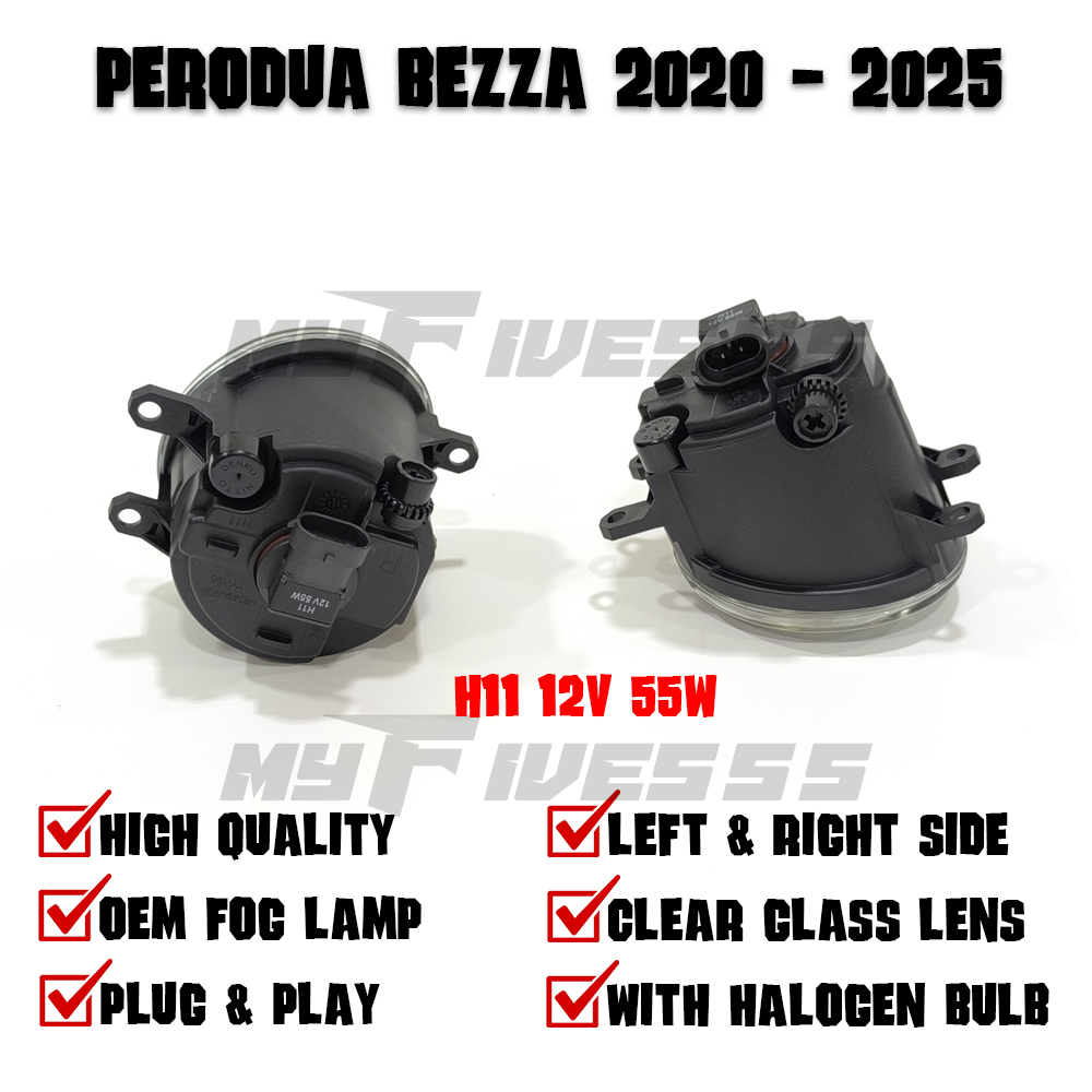 Perodua Bezza 1.3 2020 2021 2022 2023 2024 2025 Oem Fog Lamp Clear ...