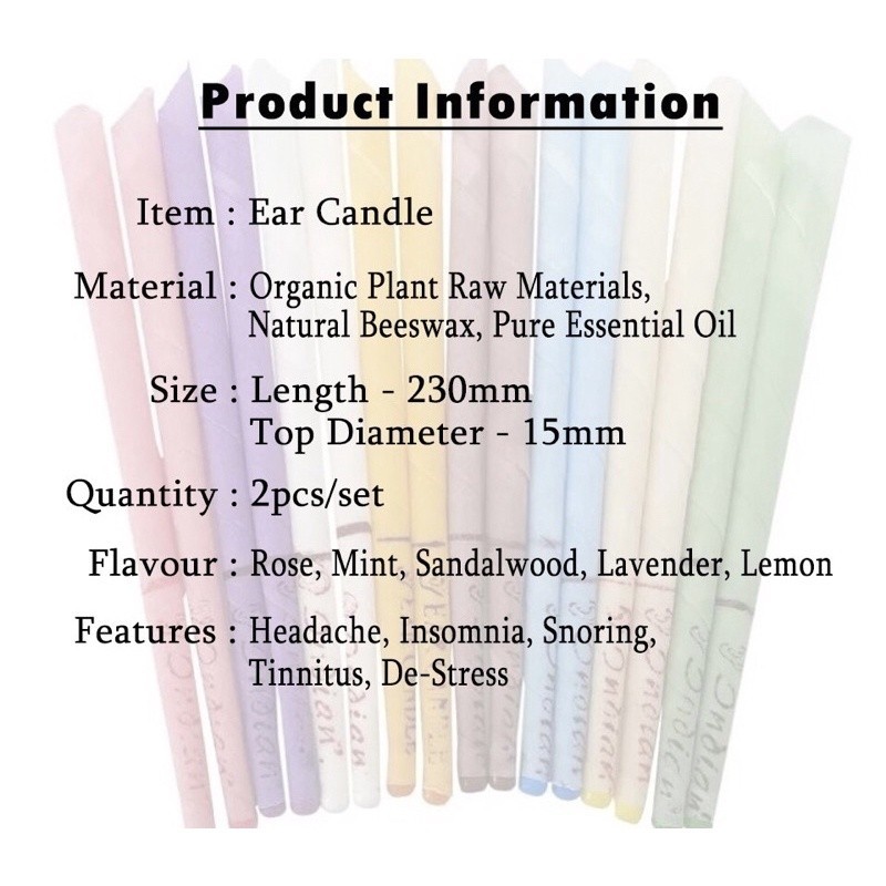 100pcs Traditional Ear Candles Ear Cleansing And Relaxation Therapy ...