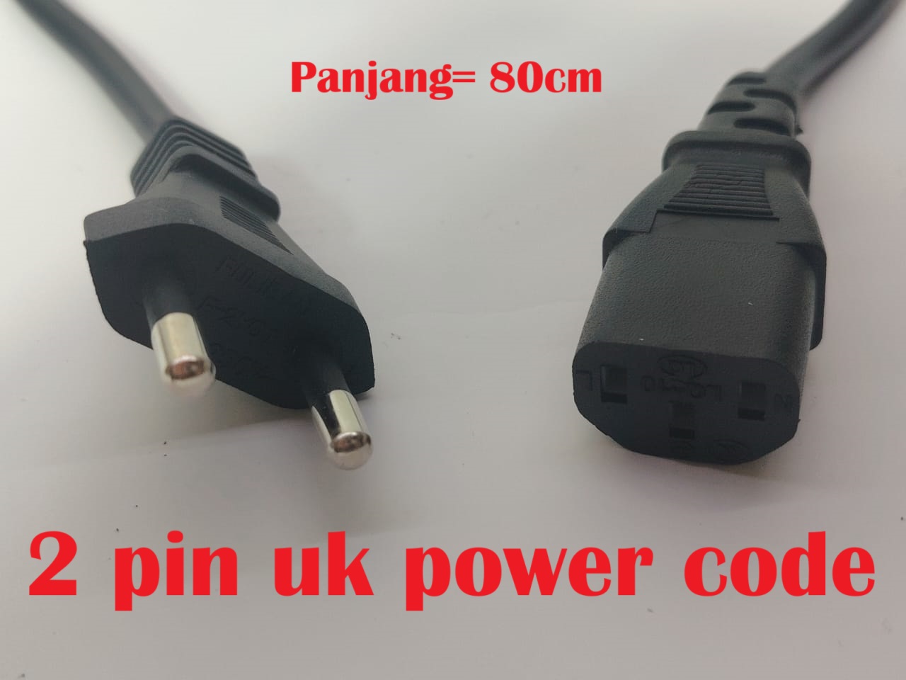 0.8 Meter 2 pin UK Male Plug Power Cord Cable FOR notebook adapter ...