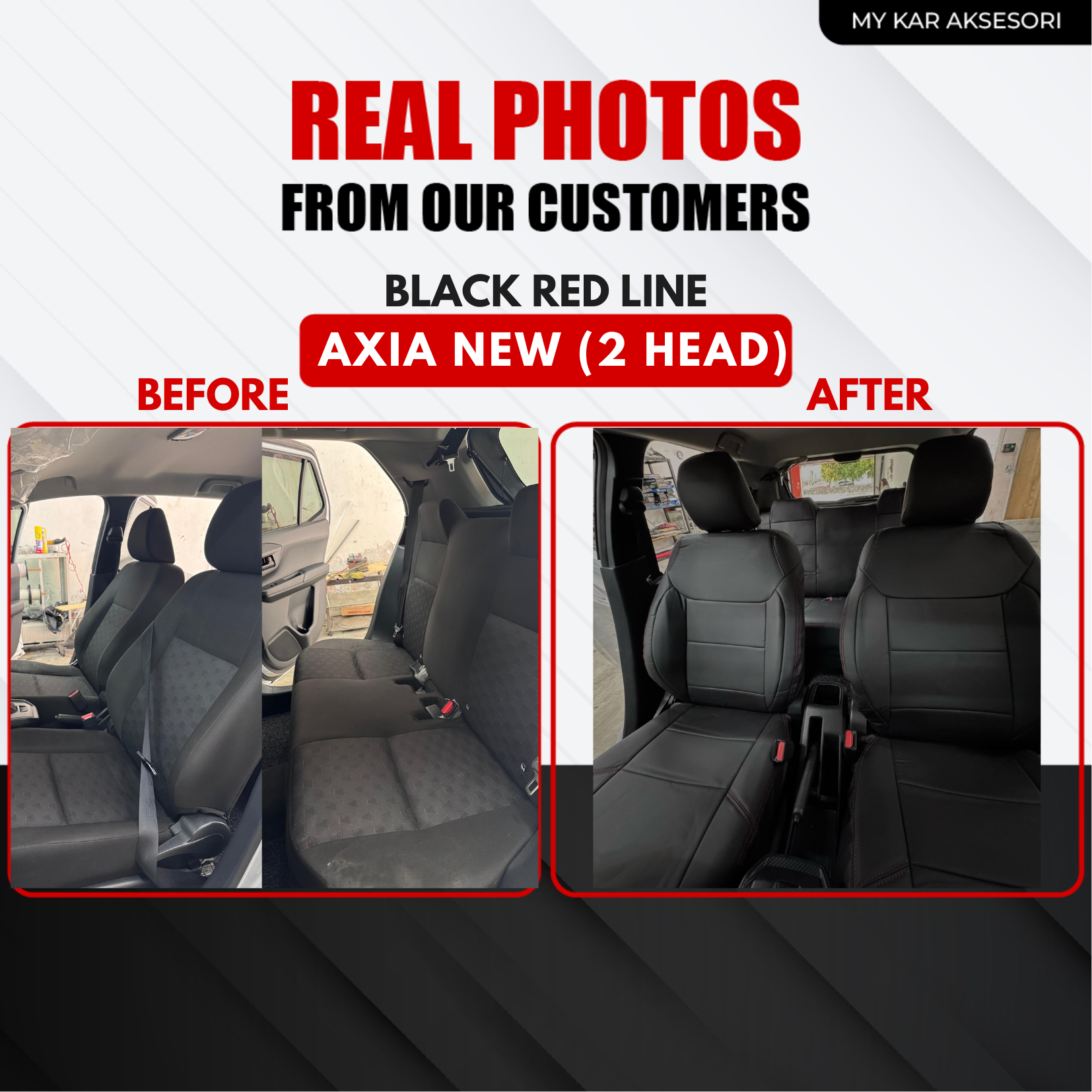 Perodua AXIA Seat Cover PVC leather Semi Leather seat cover AXIA NEW ...