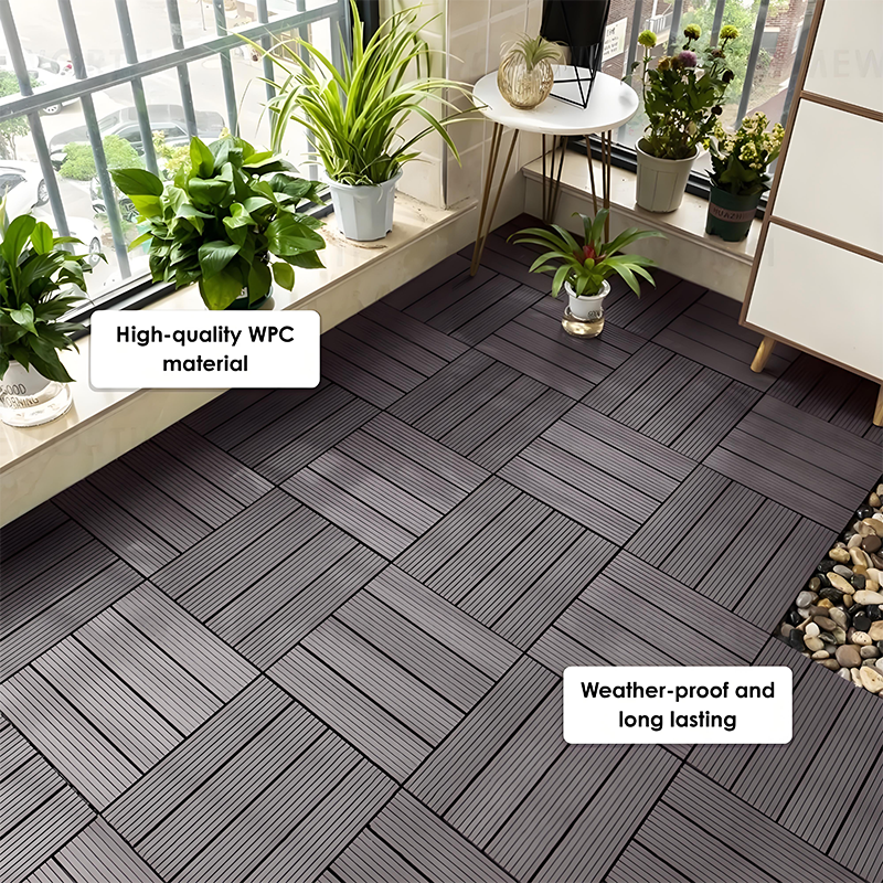 Plastic Flooring/Interlocking Floor Tiles/Outdoor Brown wood Grain ...
