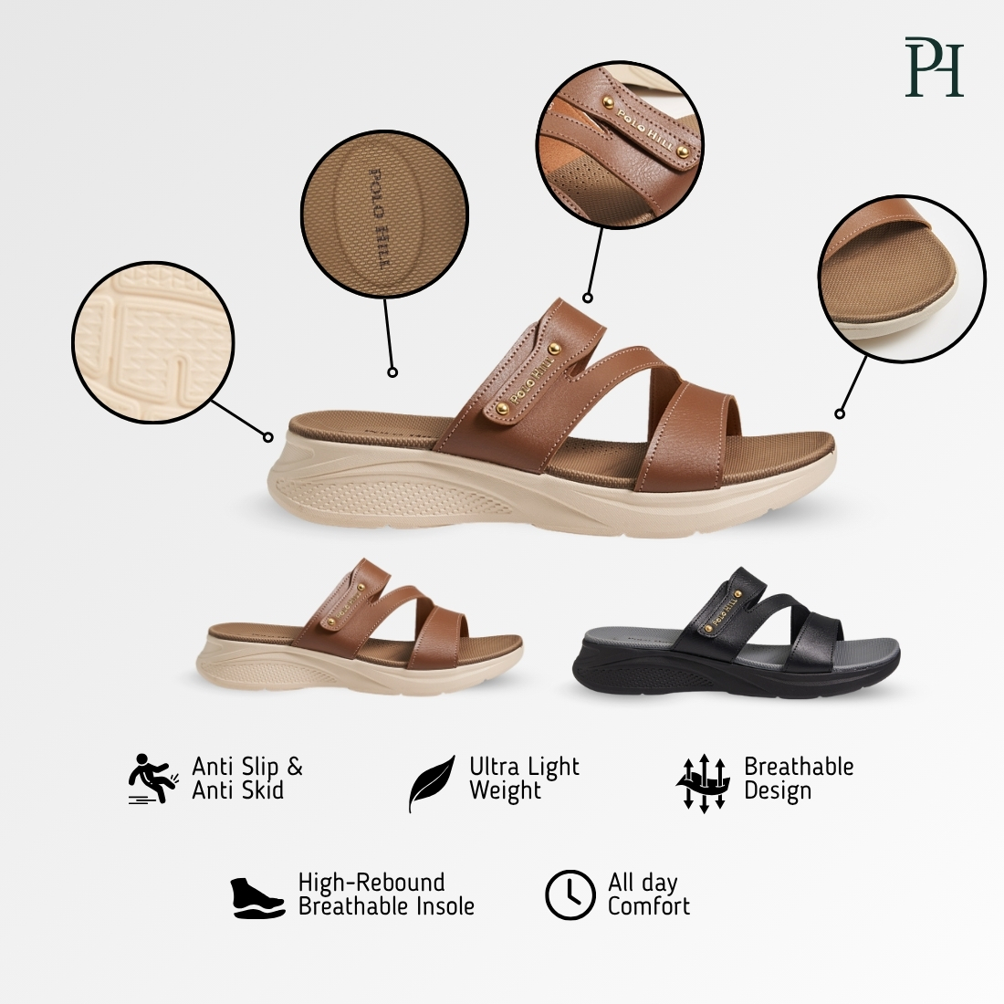 POLO HILL Ladies Casual Slide Sandals PLSS-LS5487 | Shopee Malaysia