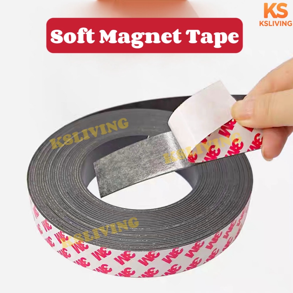 Kim.S 3M Double Side Tape 10mm Flat Type Flexible Magnetic Bar Strip ...