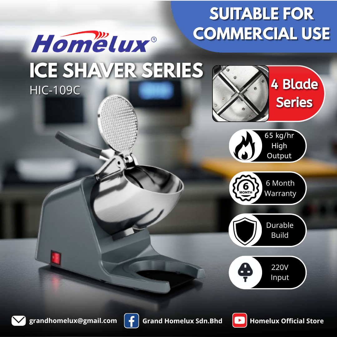 HOMELUX ICE CRUSHER 4 BLADE ICE SHAVER SERIES HIC-109C MESIN PENGISAR ...