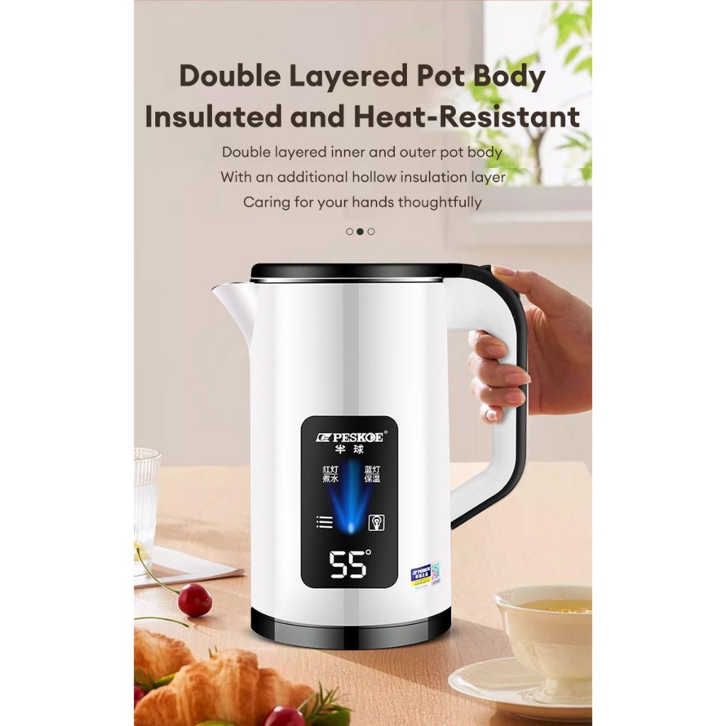 KAZEON Electric Kettle 3L With Large Capacity And Double-Layer ...