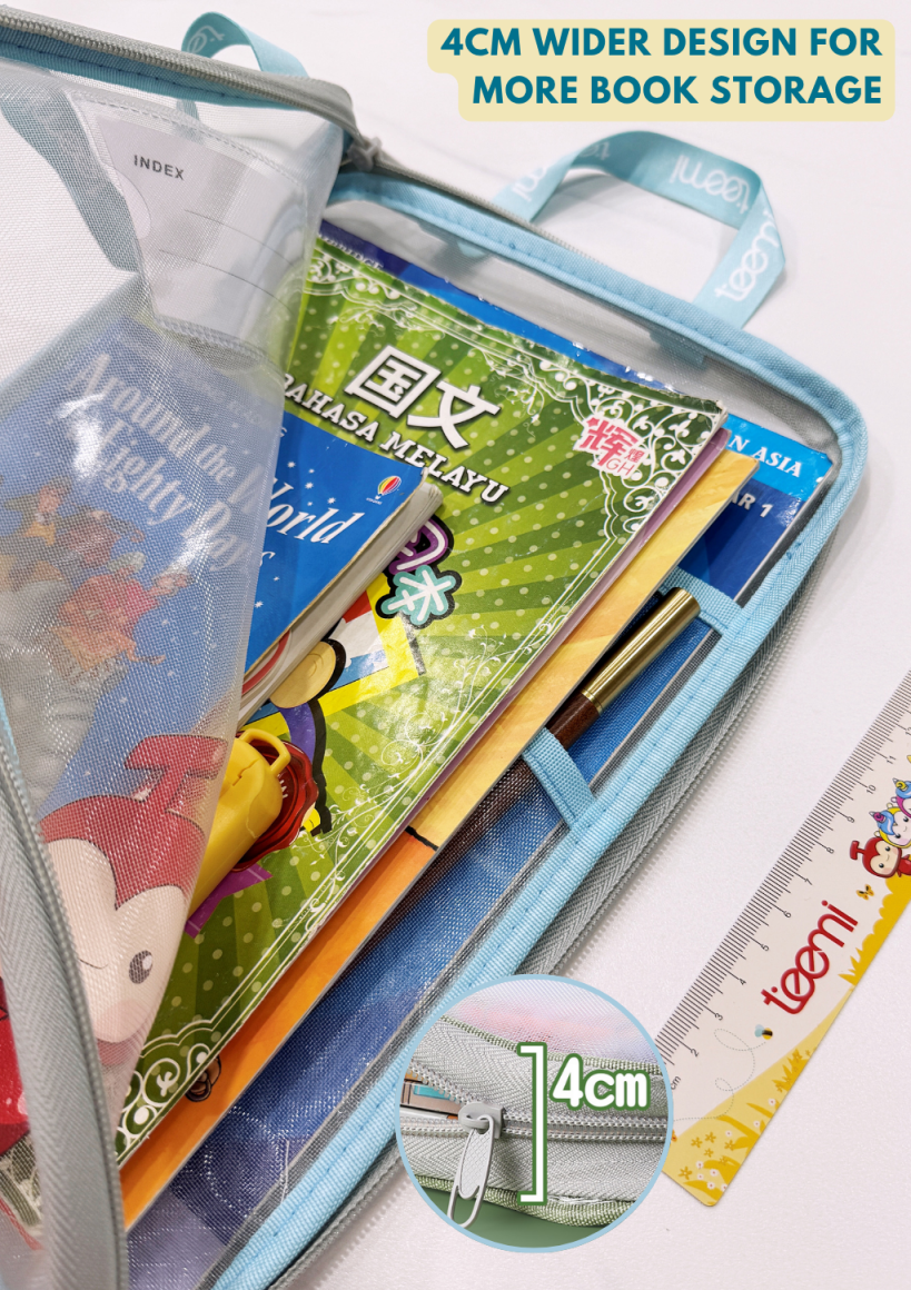 TEEMI Zip Fail Bentuk L Shape Mesh Zipper Bag A4 Subject Organizer With ...