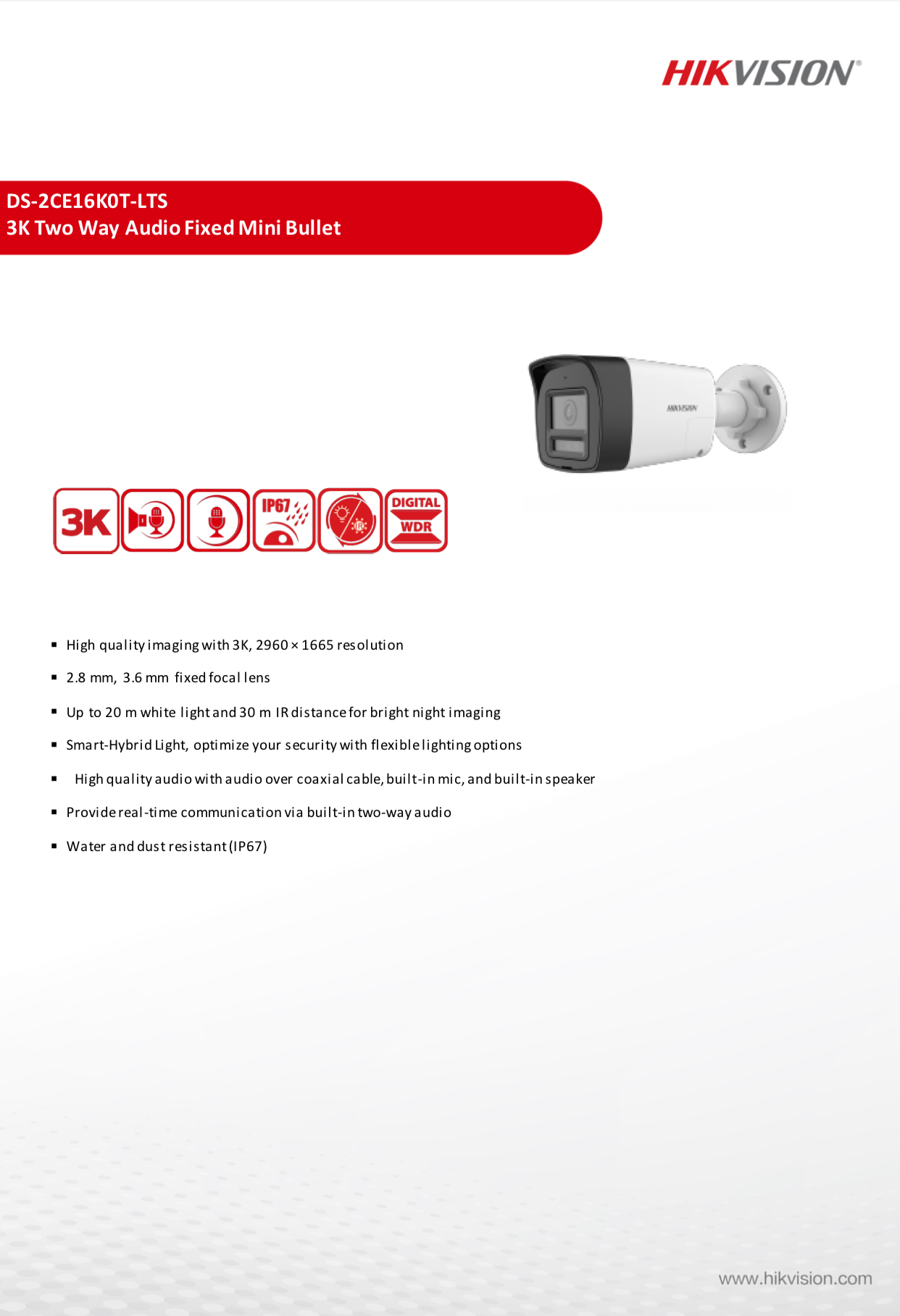 HIK HIKVISION 5MP 4CH CCTV FULL COMPLETE SET 2 Two Way Talk Audio DVR ...