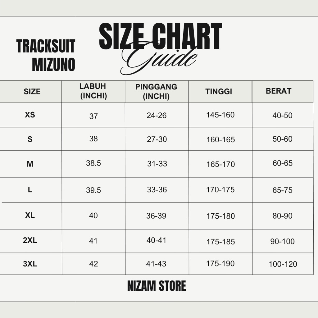 Seluar Tracksuit Mizuno (Zip Berlapik) | Tidak Slim Fit | Unisex ...