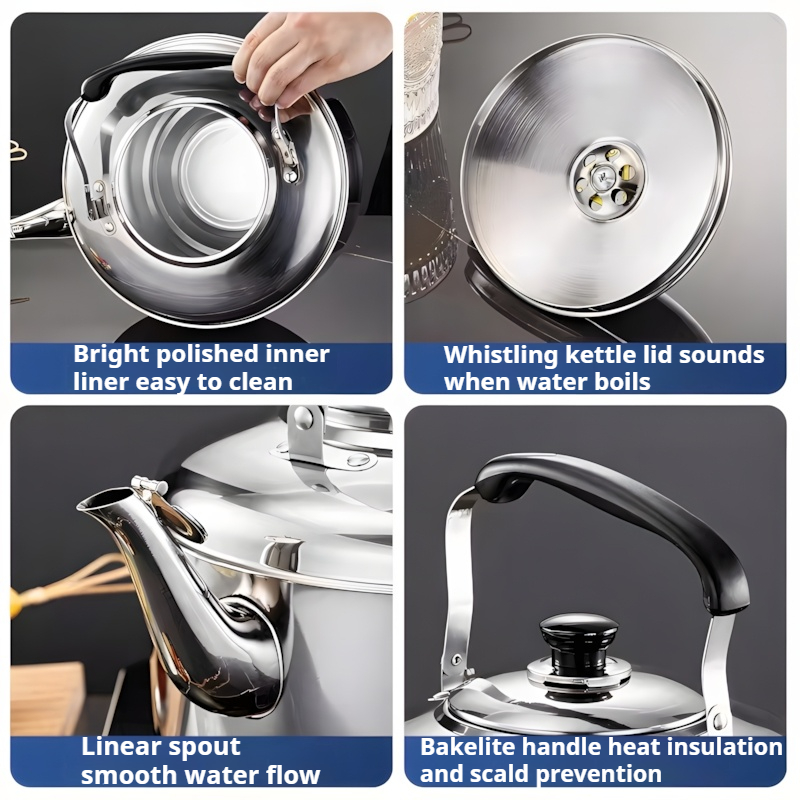 304 Stainless Steel Kettle 4L 6L 8L 10L 12L Large Capacity Whistle ...