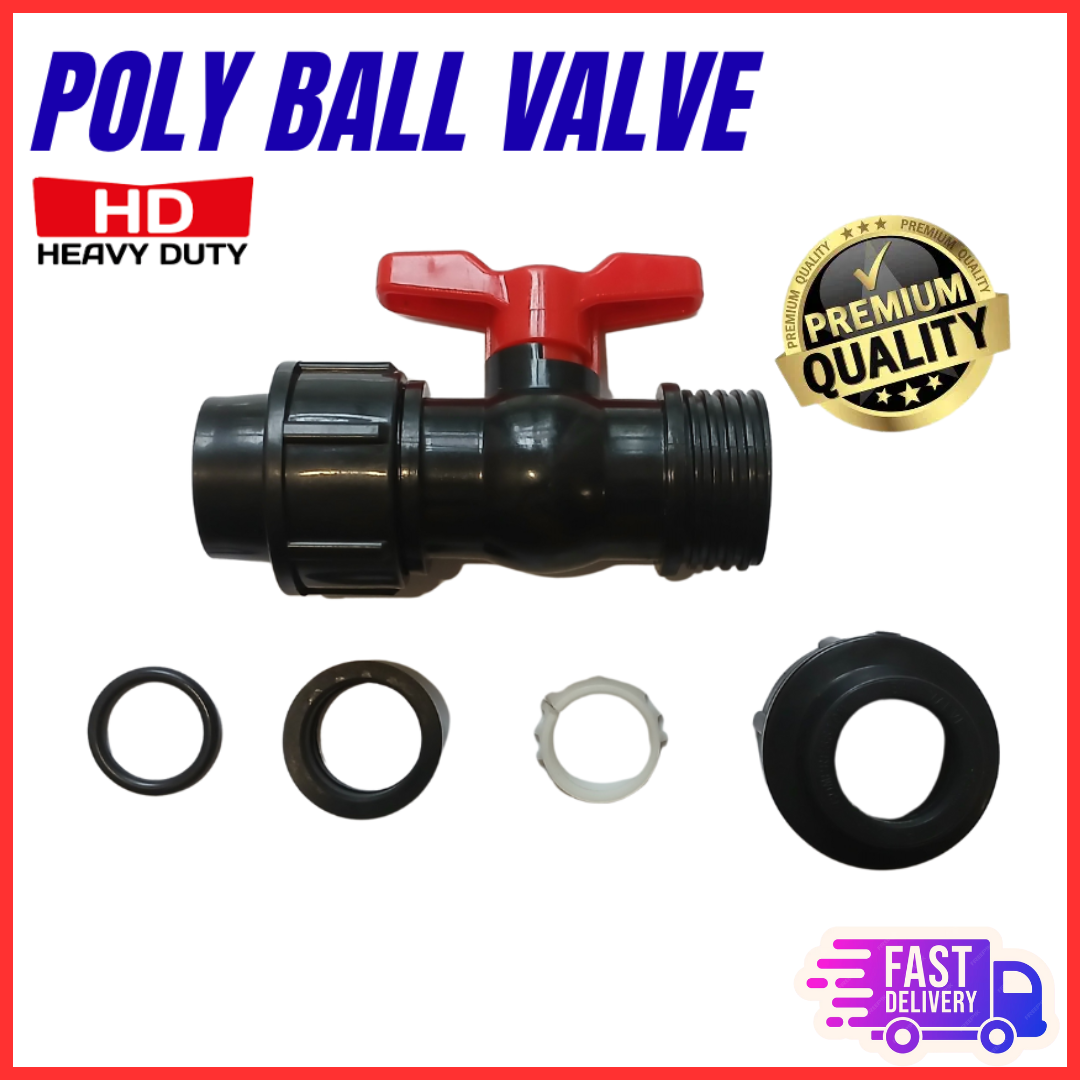 (BIG SIZE) HDPE Poly PP Compact Heavy Duty Poly Ball Valve Compression ...
