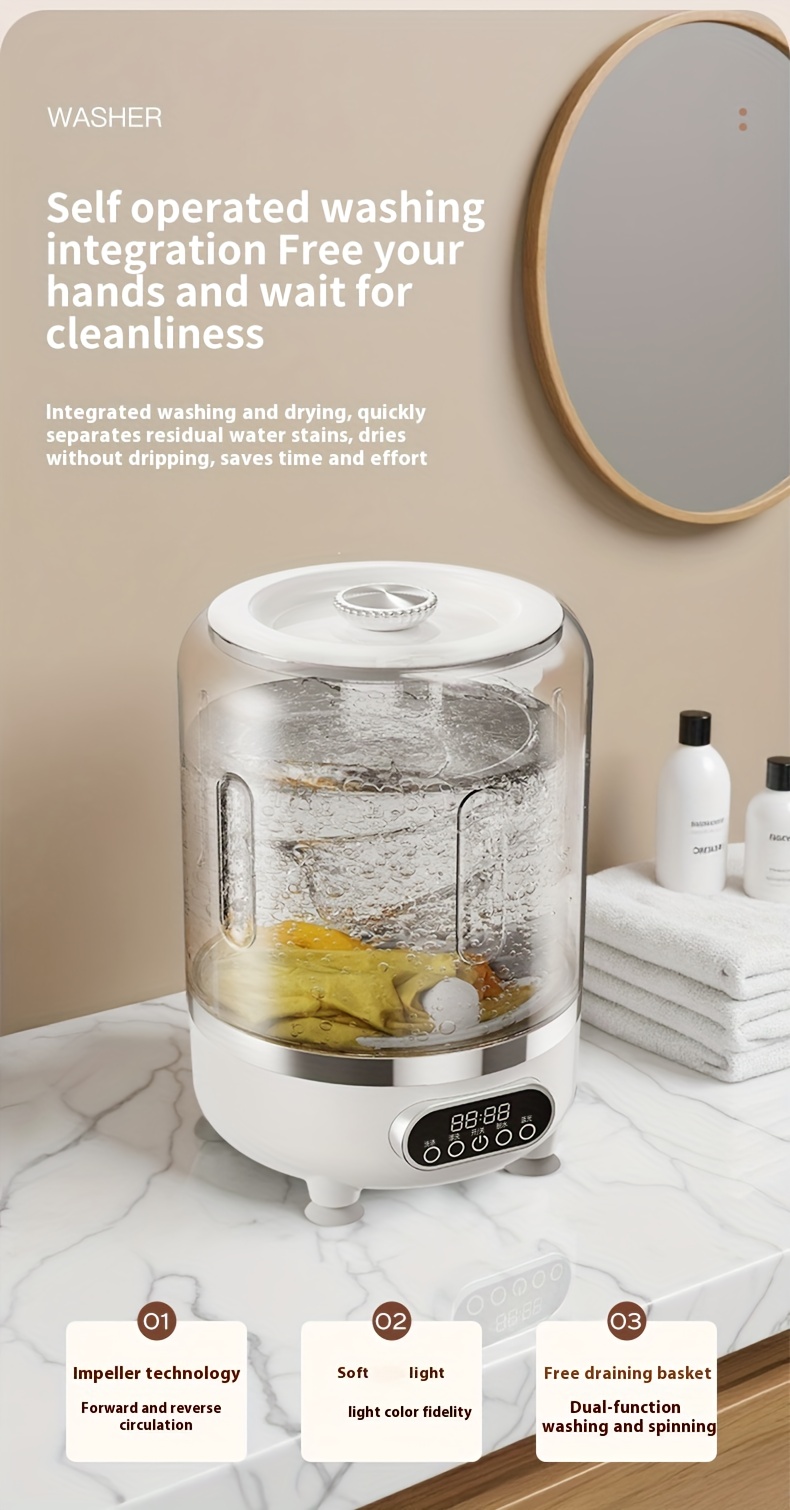 Mini Washing Machine - Portable automatic washer and spin dryer combo ...