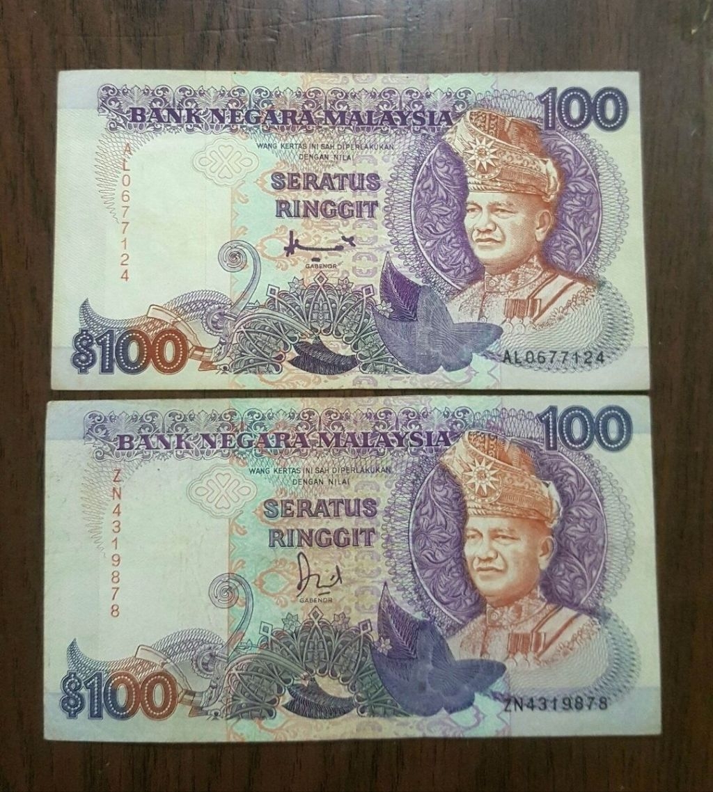 Old banknote Malaysia 6th&7th Series $100 Ringgit (2 pcs) | Shopee Malaysia