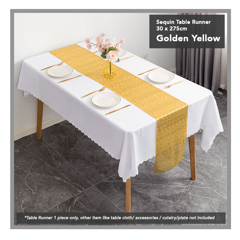 ACEVE DREAM READY STOCK Sequin Table Runner Cloth Blink Placemat Deco ...