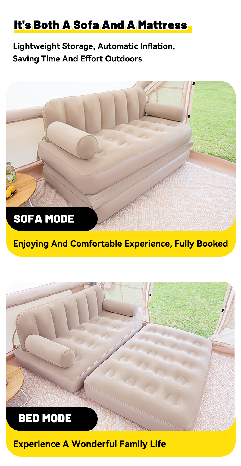 【WTHB】6-Layer Inflatable Air Bed Air Sofa Lazy Mattress Free pillow Fun ...