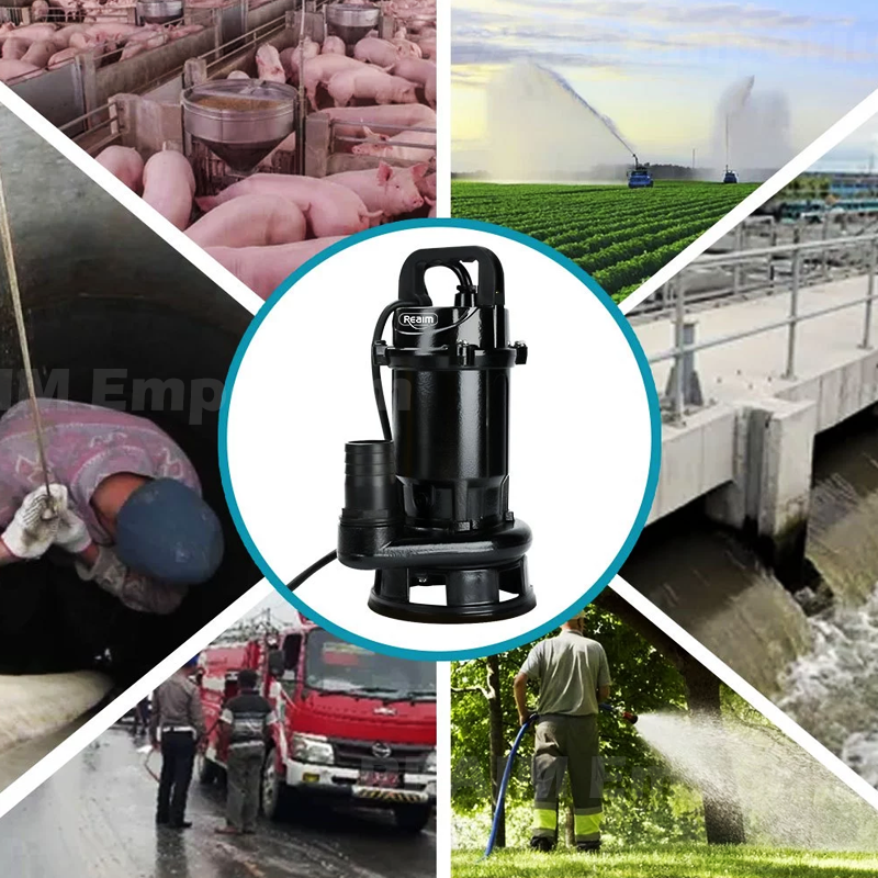 REAIM 1800W Sewage Cutting Pump Auto Submersible Water Pump Cutting ...