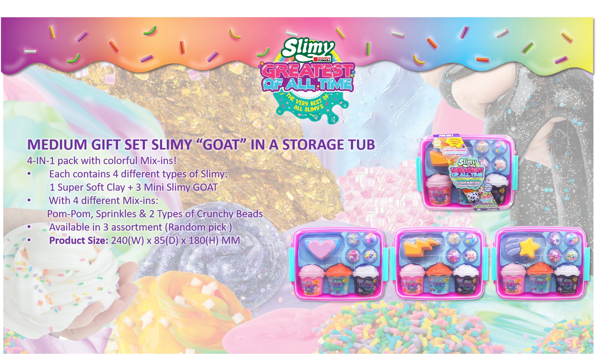 CNY Sales | Slimy Greatest of All Time GOAT Medium Gift Set Slime ...