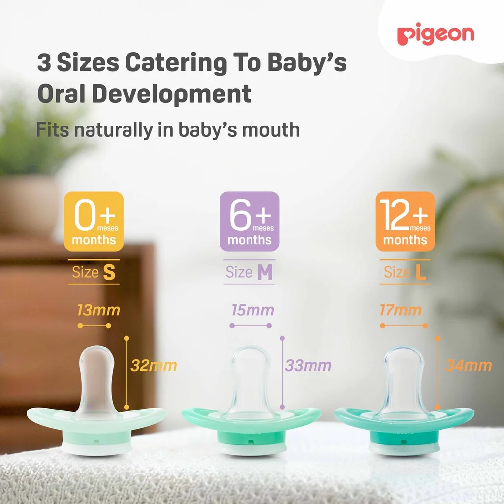 PIGEON Soother Pacifier Silicone [0-3m/ 3-6m/ 6-18m] Puting Kosong ...