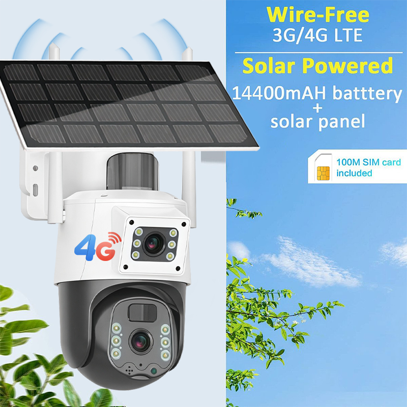 Franwell V380 T1/T20 12MP 4G sim Solar Outdoor CCTV Wireless Dual Lens ...