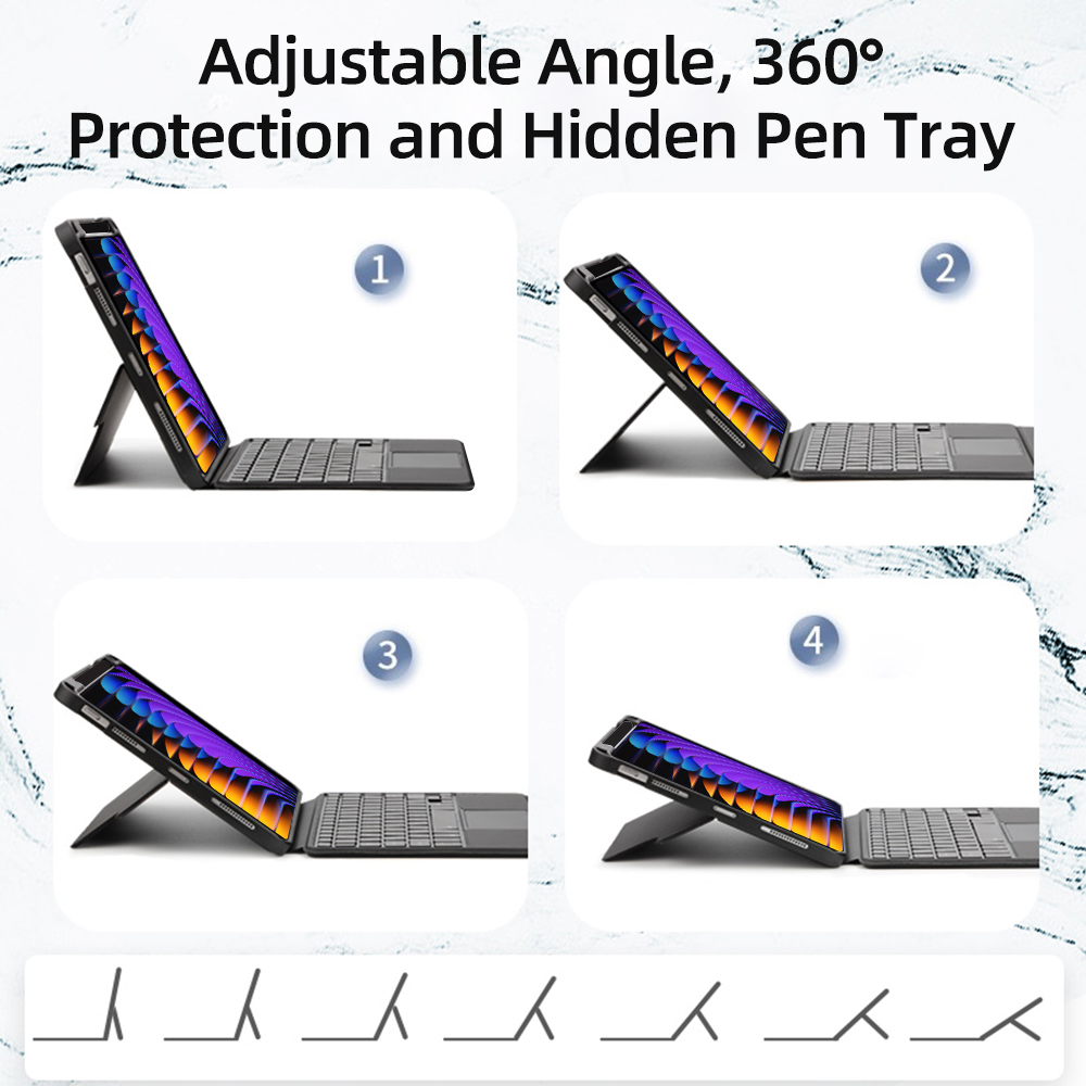 DANYCASE Detachable Magnetic Wireless Backlit Keyboard Case for MiPad 7 ...