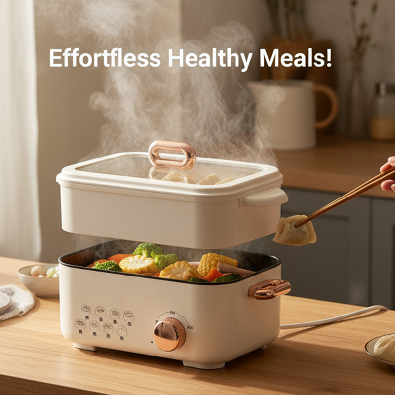 Electric Steamer Multi-Function Household Fast Heating Hot Pot steamer ...