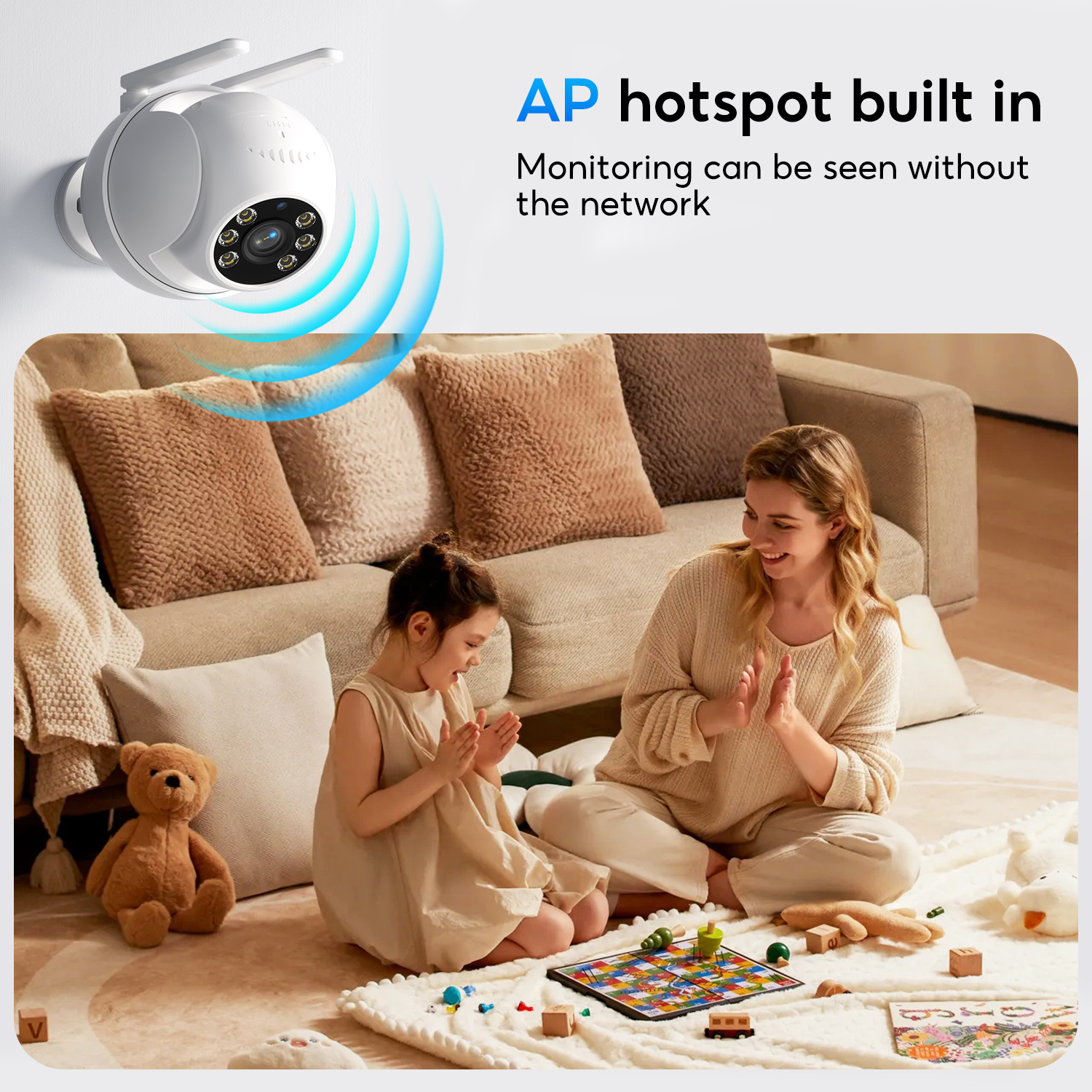 MeeGoo Smart Wifi Camera 4MP Full HD IP65 Waterproof Auto Tracking CCTV ...