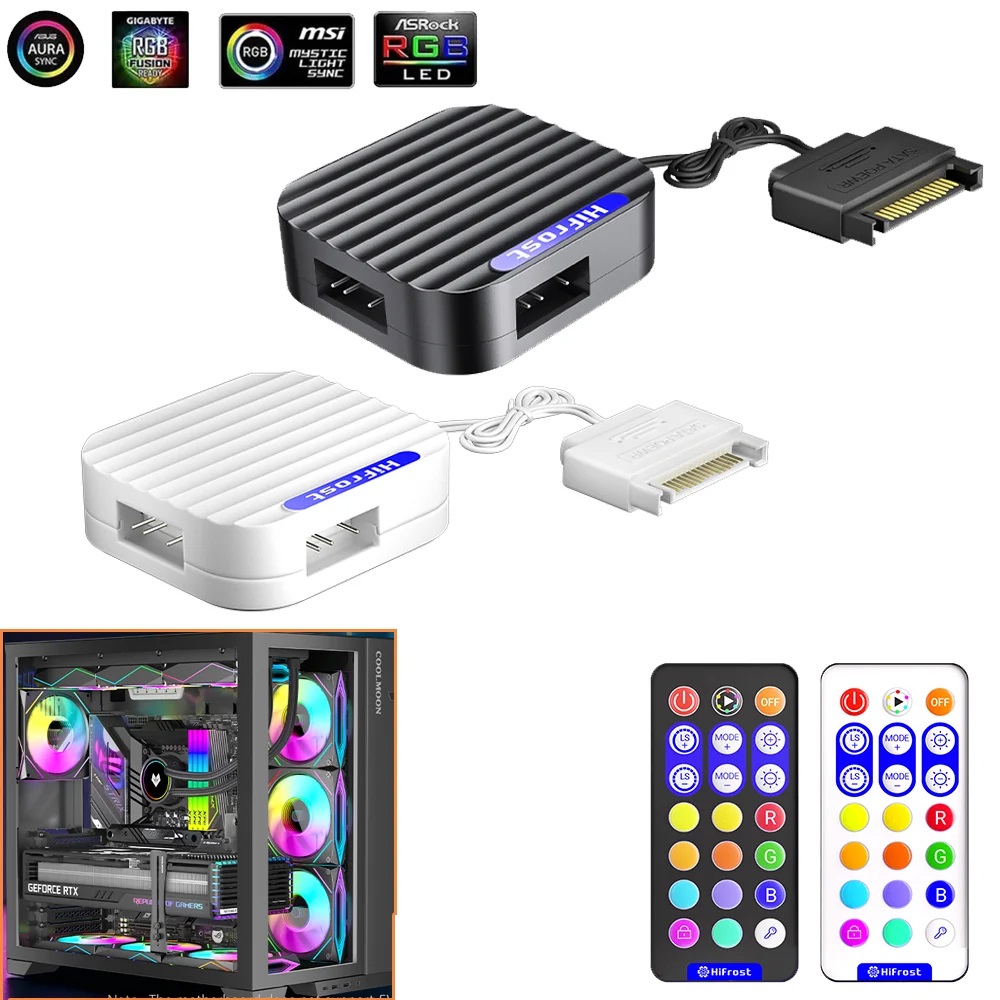 Coolmoon Hifrost HF-A3 Pro ARGB Controller FAN HUB Remote Control 5V ...