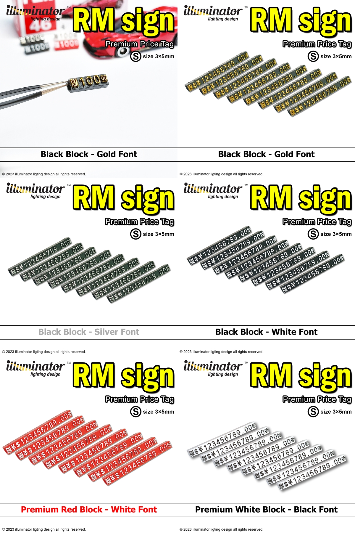 [RM Sign]Premium RM Price Tag Stand for Collectibles Display Label with ...