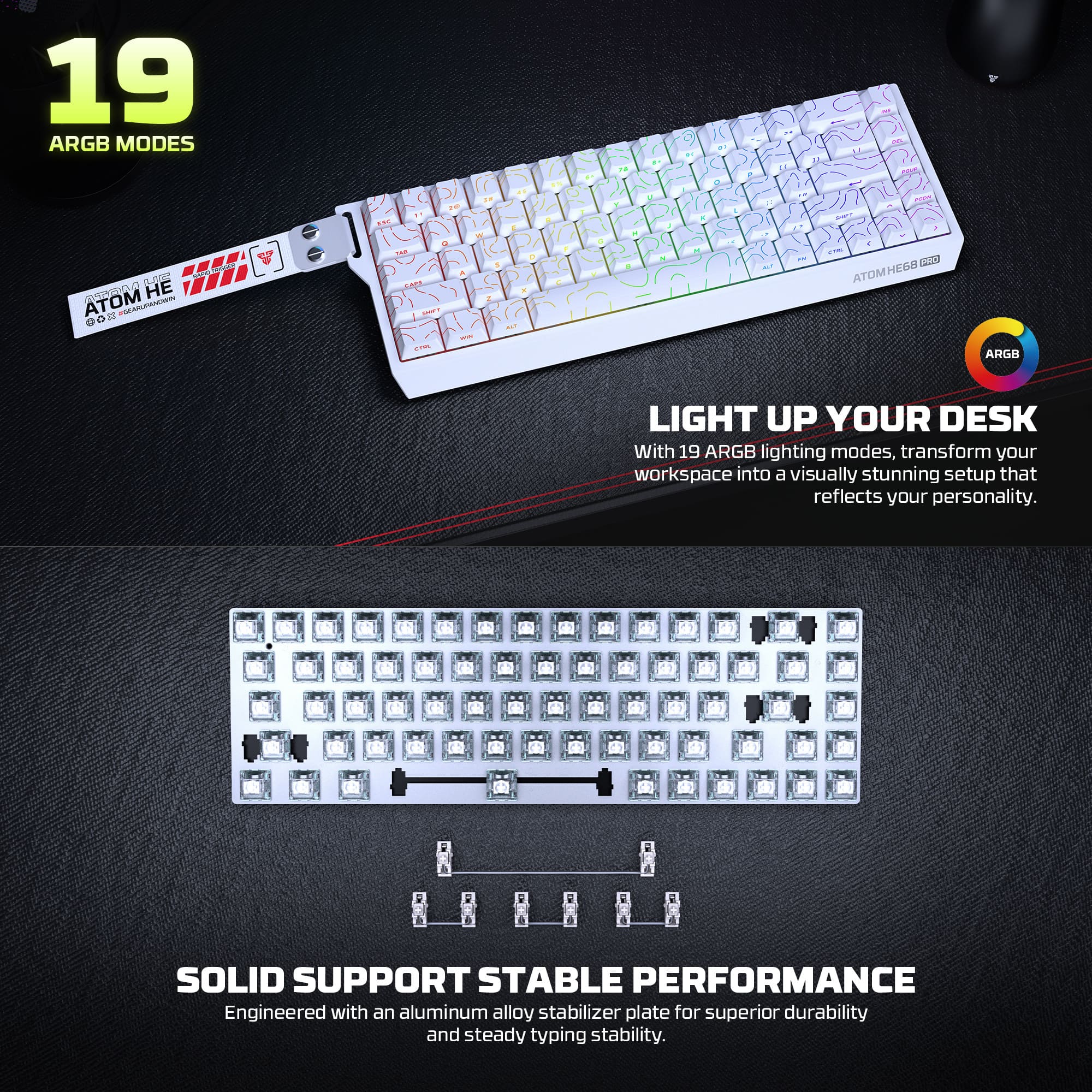 Fantech MK922 ATOM HE68 PRO Wireless Magnetic Switch Keyboard | Shopee ...