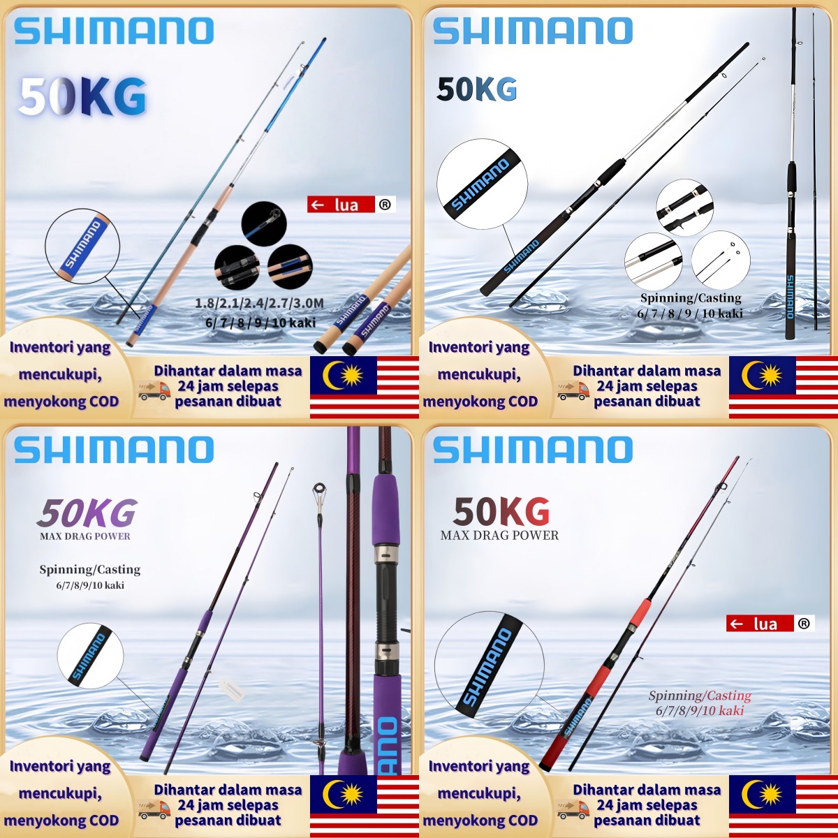 Shimano Fishing Rod Casting Joran Pancing Rod Spinning Rod Pancing ...